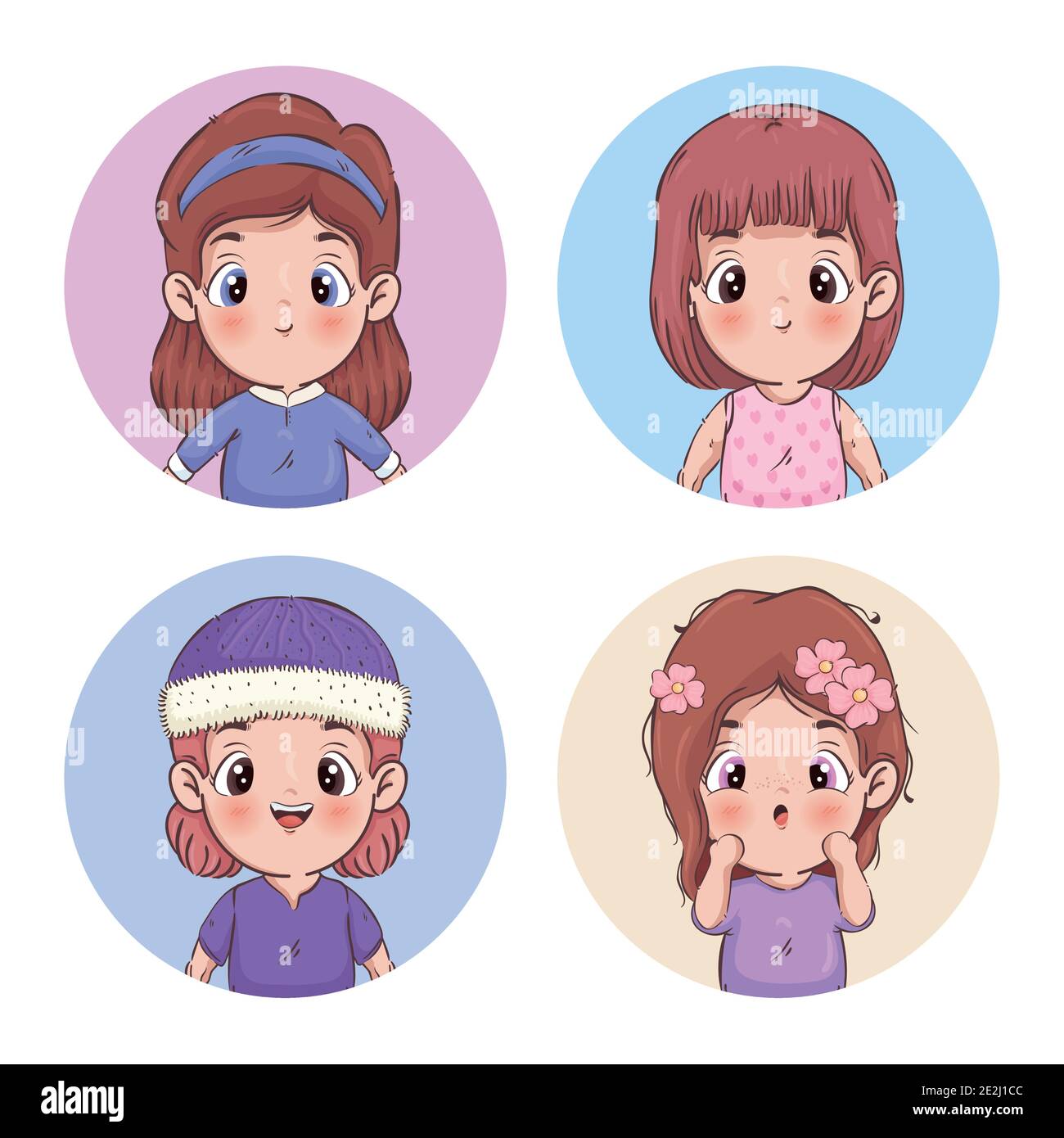 Girls cartoons symbol collection vector design Stock Vector Image & Art ...