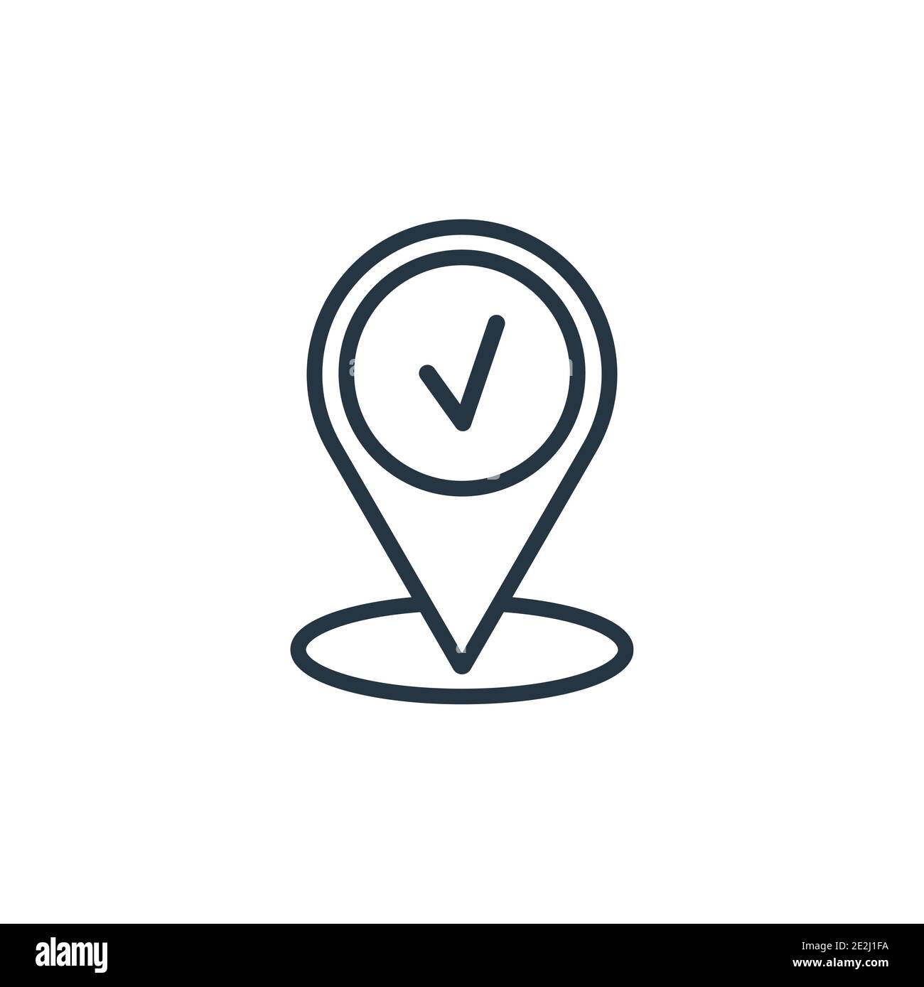 Mark outline vector icon. Thin line black mark icon, flat vector simple ...