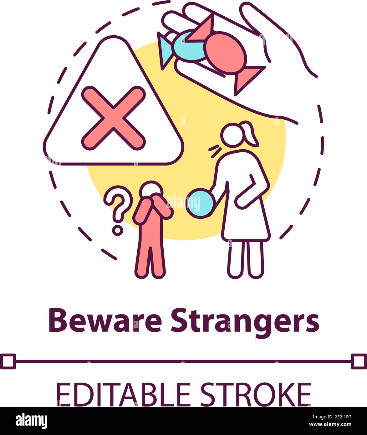 Beware strangers concept icon Stock Vector Image & Art - Alamy