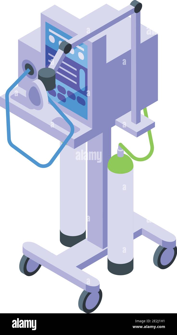 Medical ventilator machine icon. Isometric of medical ventilator ...