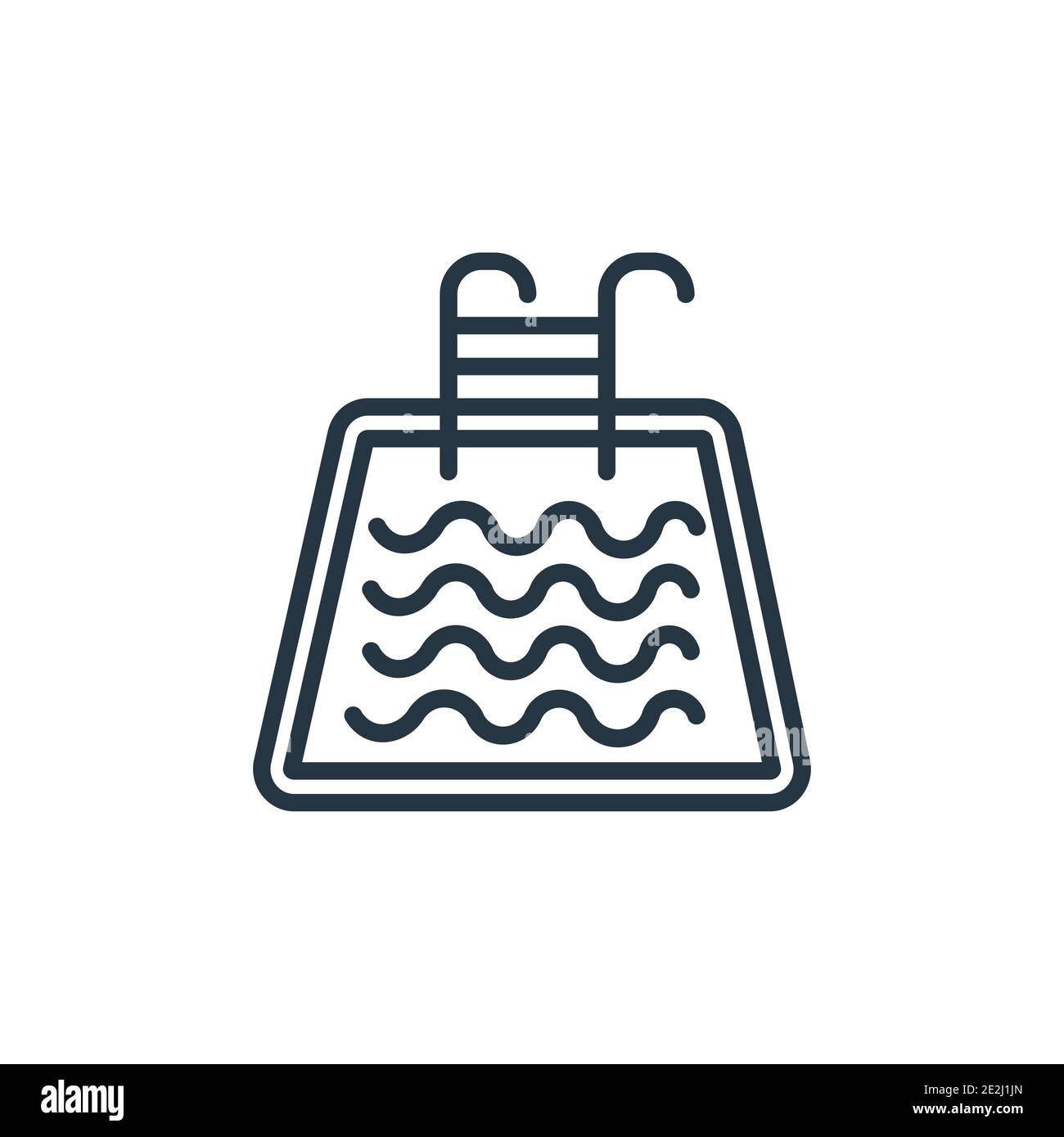 Pool outline vector icon. Thin line black pool icon, flat vector simple ...