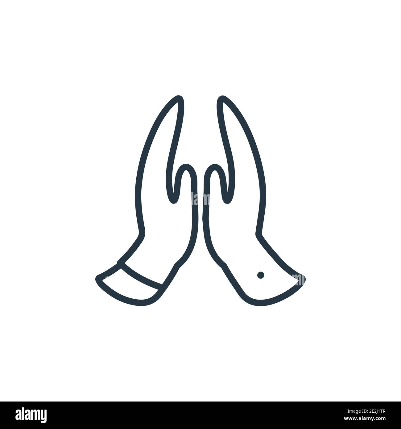 Namaste outline vector icon. Thin line black namaste icon, flat vector ...