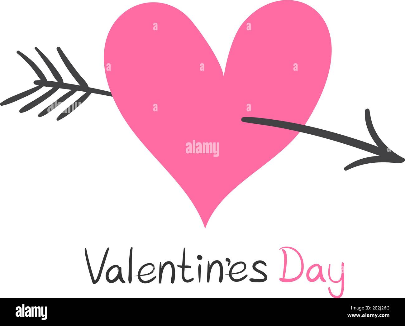 Valentine pink heart pierced arrow Stock Vector Image & Art - Alamy