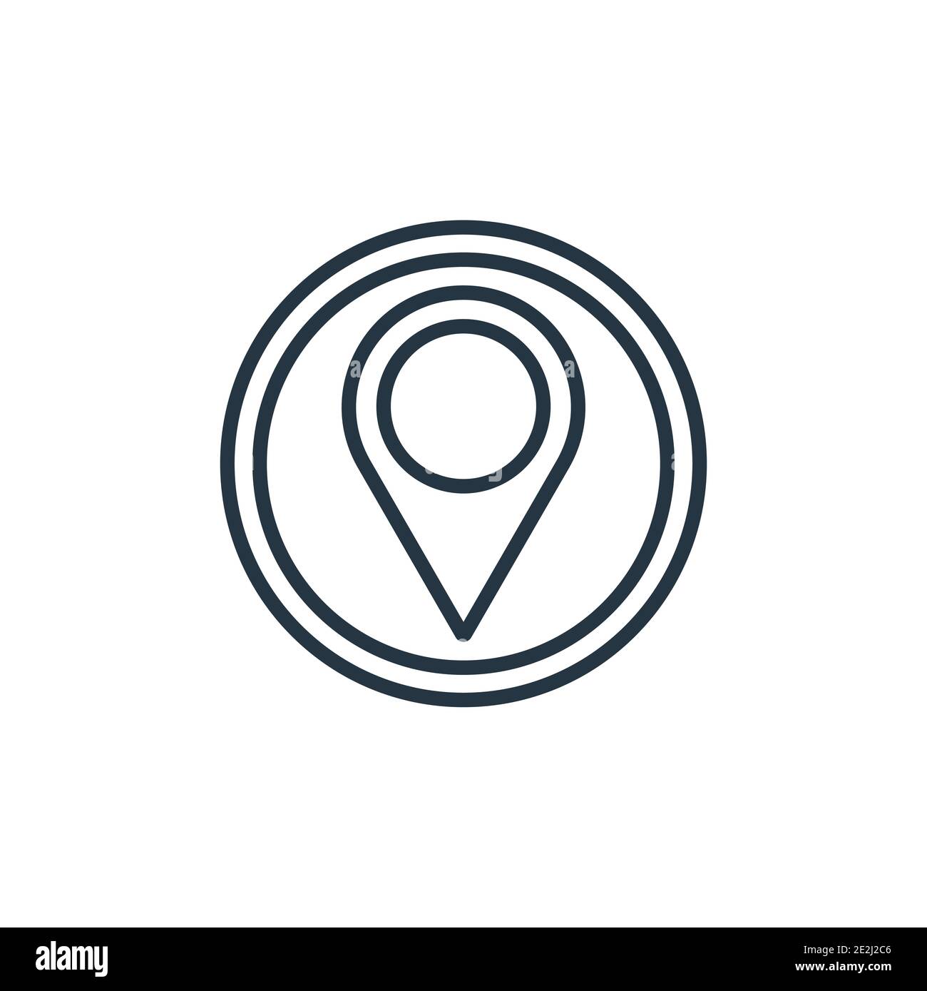 Location mark outline vector icon. Thin line black location mark icon ...