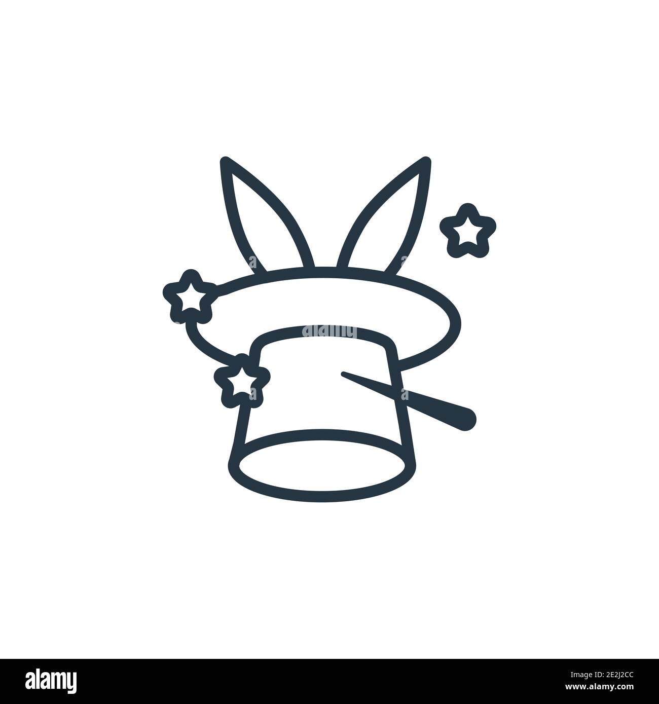 Trick outline vector icon. Thin line black trick icon, flat vector ...