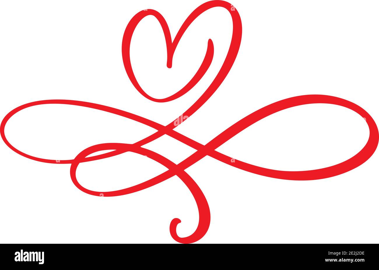 Heart love logo with Infinity sign. Design flourish divider element for ...