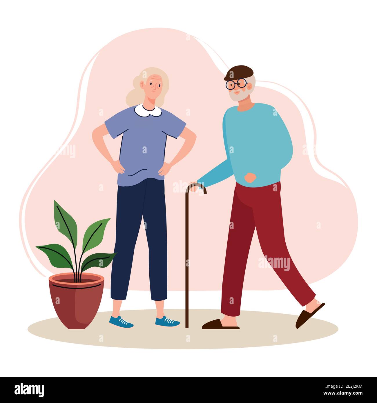 elderly old couple walking characters Stock Vector Image & Art - Alamy