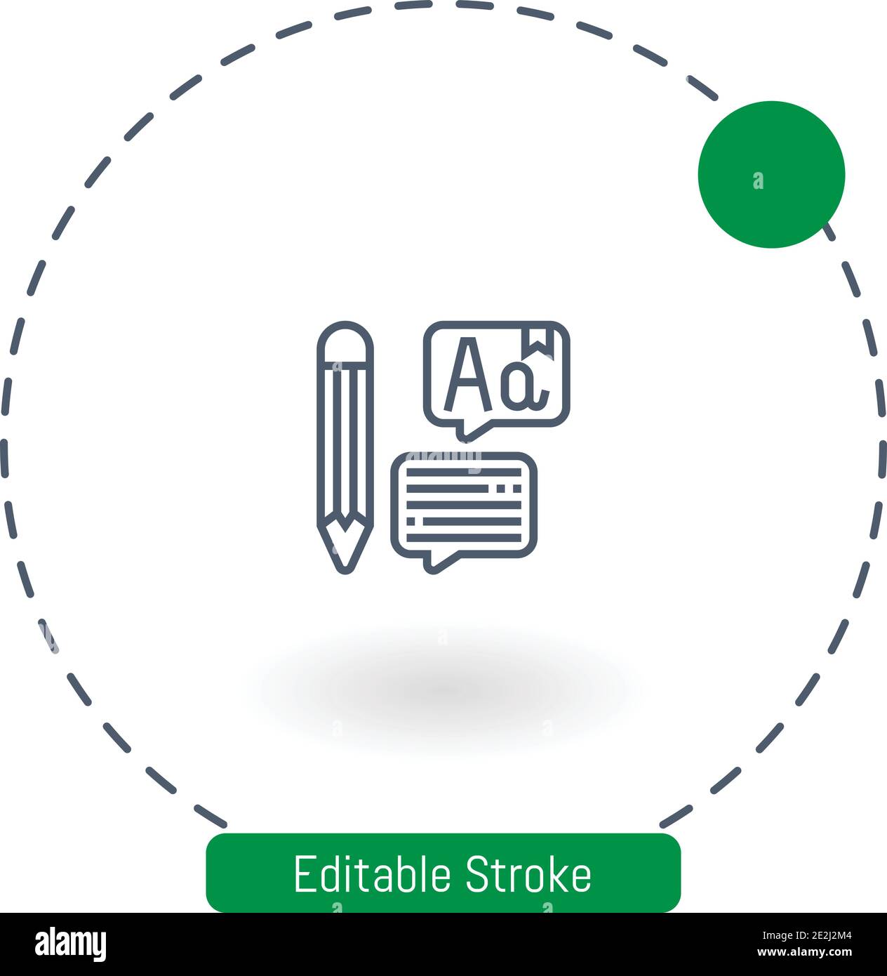 vocabulary vector icon editable stroke outline icons for web and mobile ...