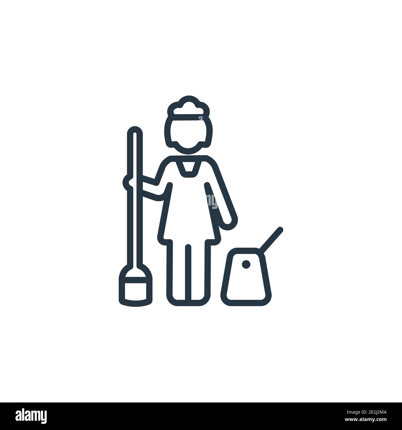 Servant outline vector icon. Thin line black servant icon, flat vector ...