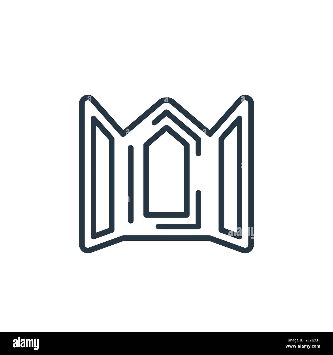 Trifold outline vector icon. Thin line black trifold icon, flat vector ...