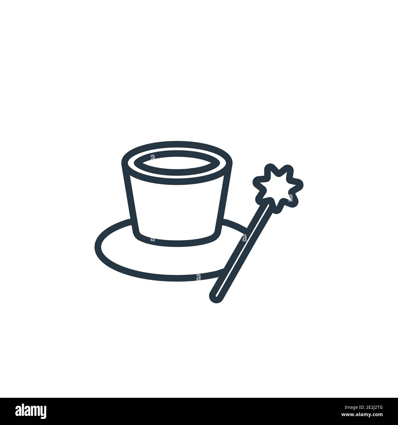 Magic outline vector icon. Thin line black magic icon, flat vector simple element illustration ...