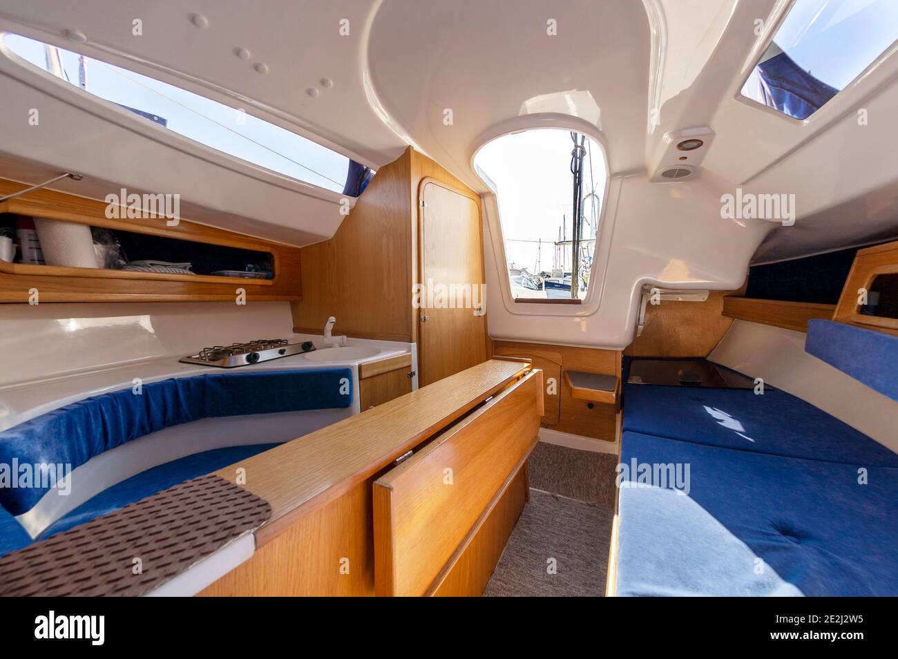 interior of a sailing yacht Stock Photo - Alamy