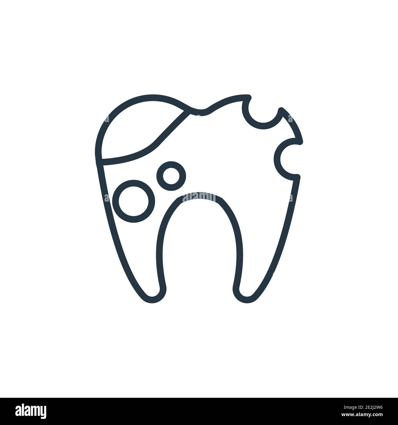 Caries outline vector icon. Thin line black caries icon, flat vector ...