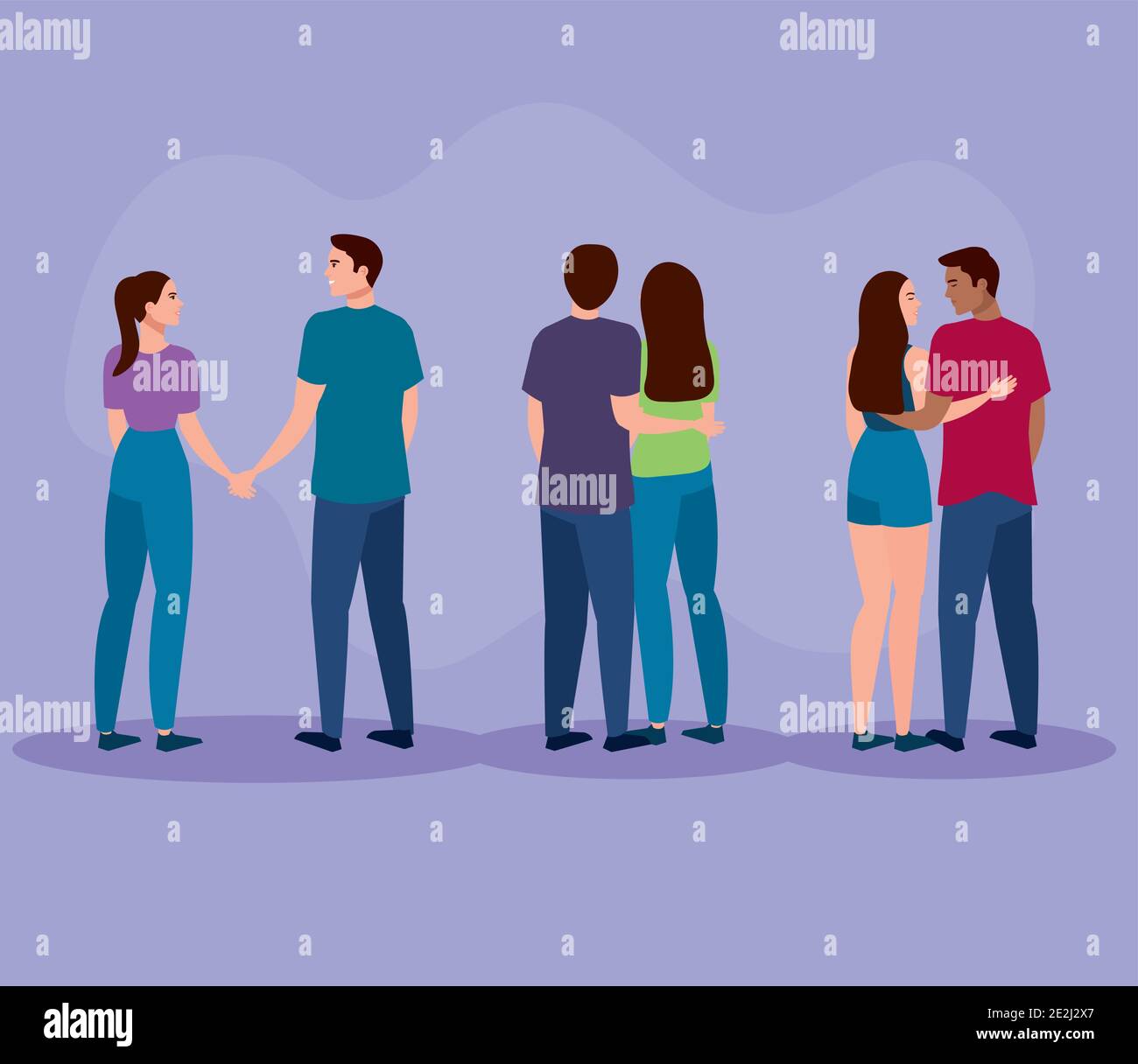 group of three lovers couples characters Stock Vector Image & Art - Alamy