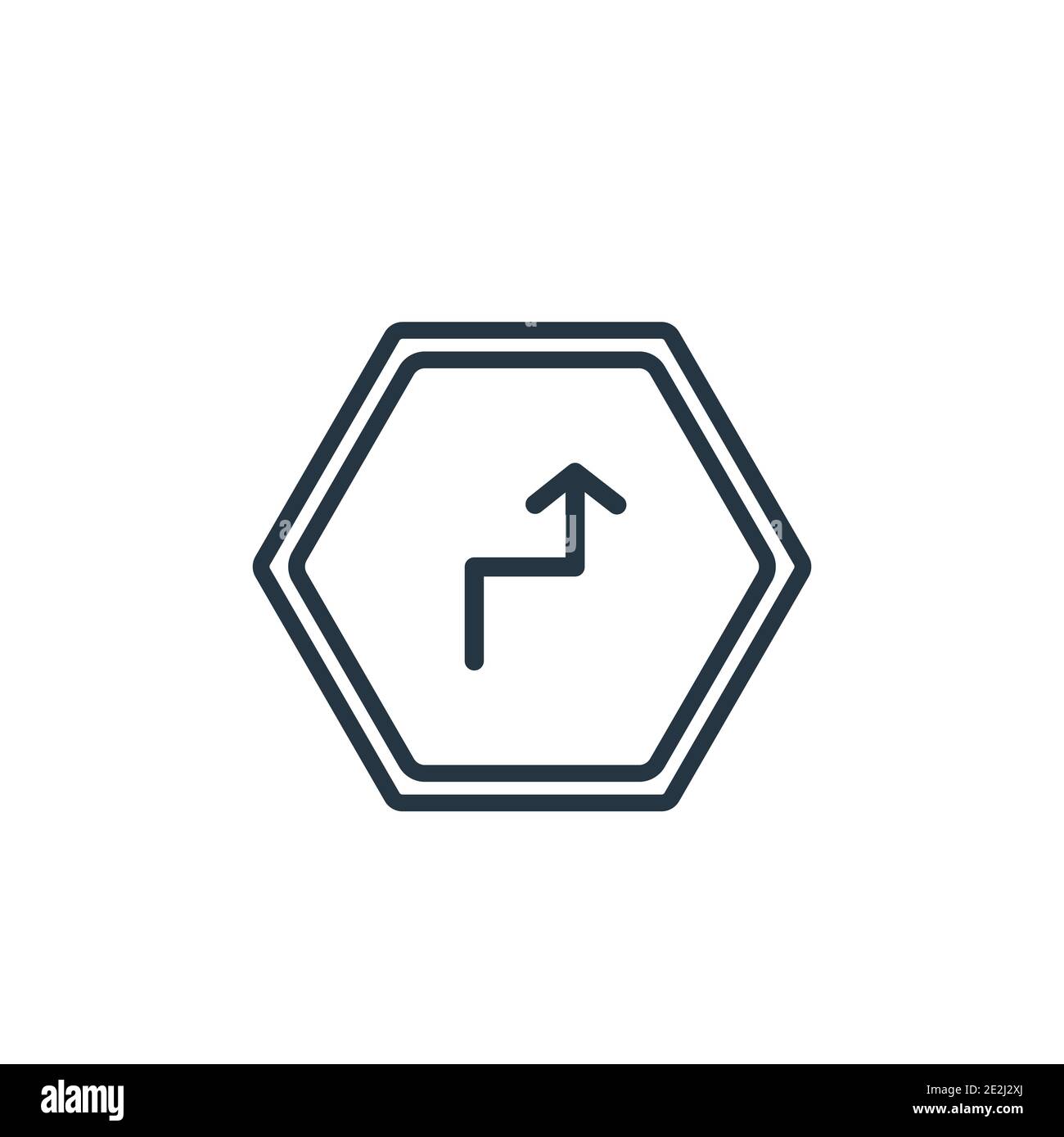 Curves ahead outline vector icon. Thin line black curves ahead icon ...