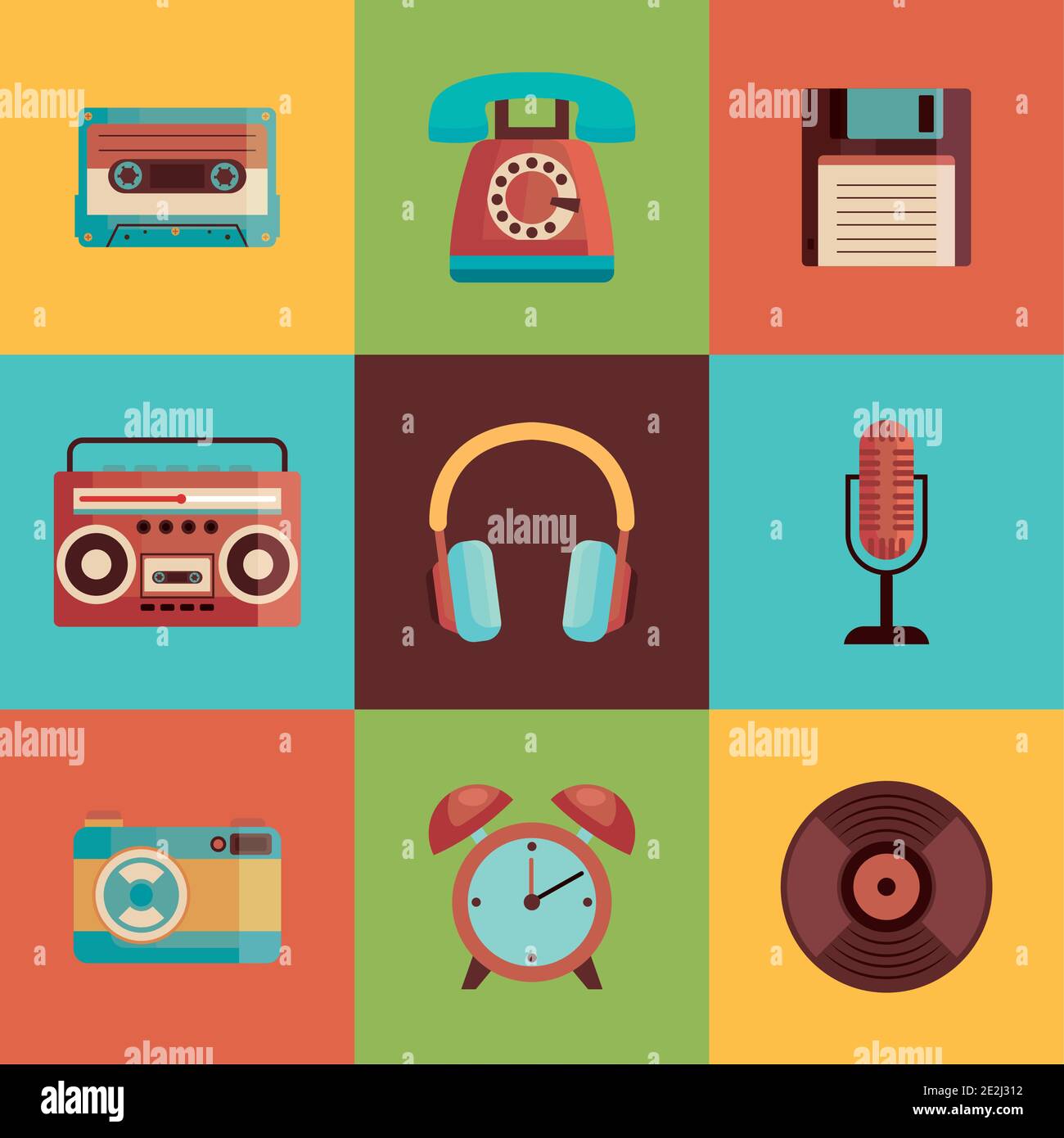 Music storage devices vinyl analog Stock Vector Images - Alamy