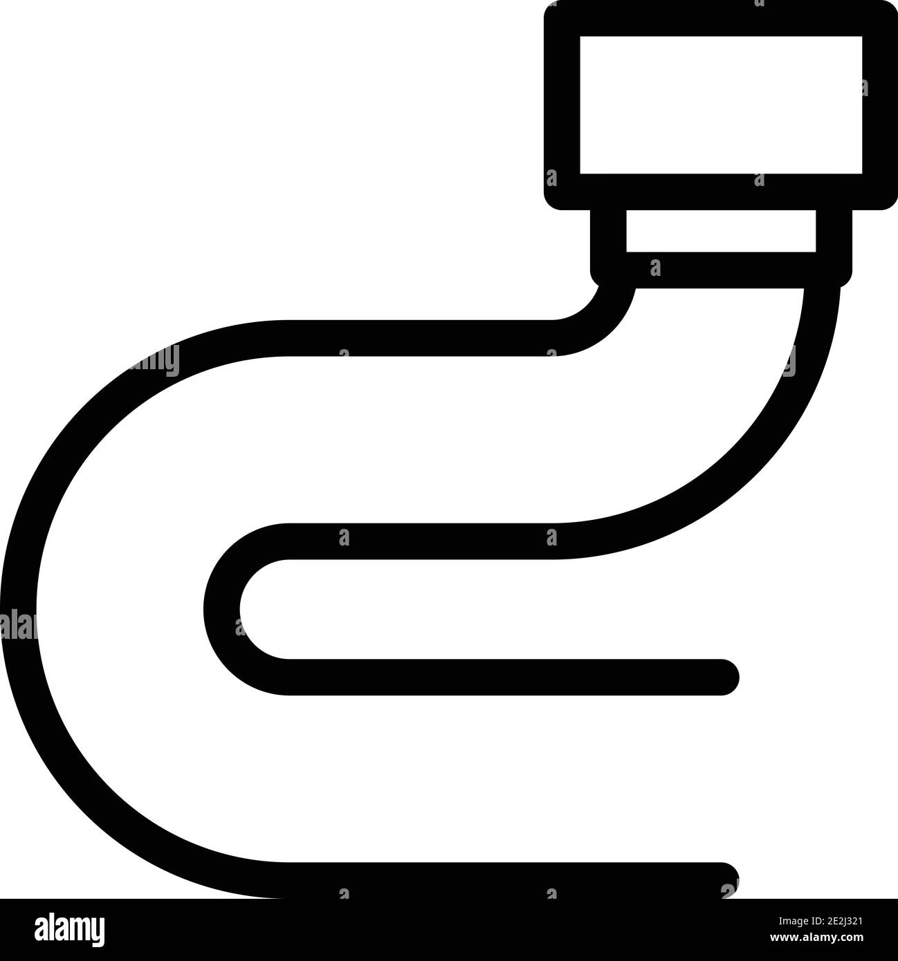 Plastic pipe icon. Outline plastic pipe vector icon for web design ...