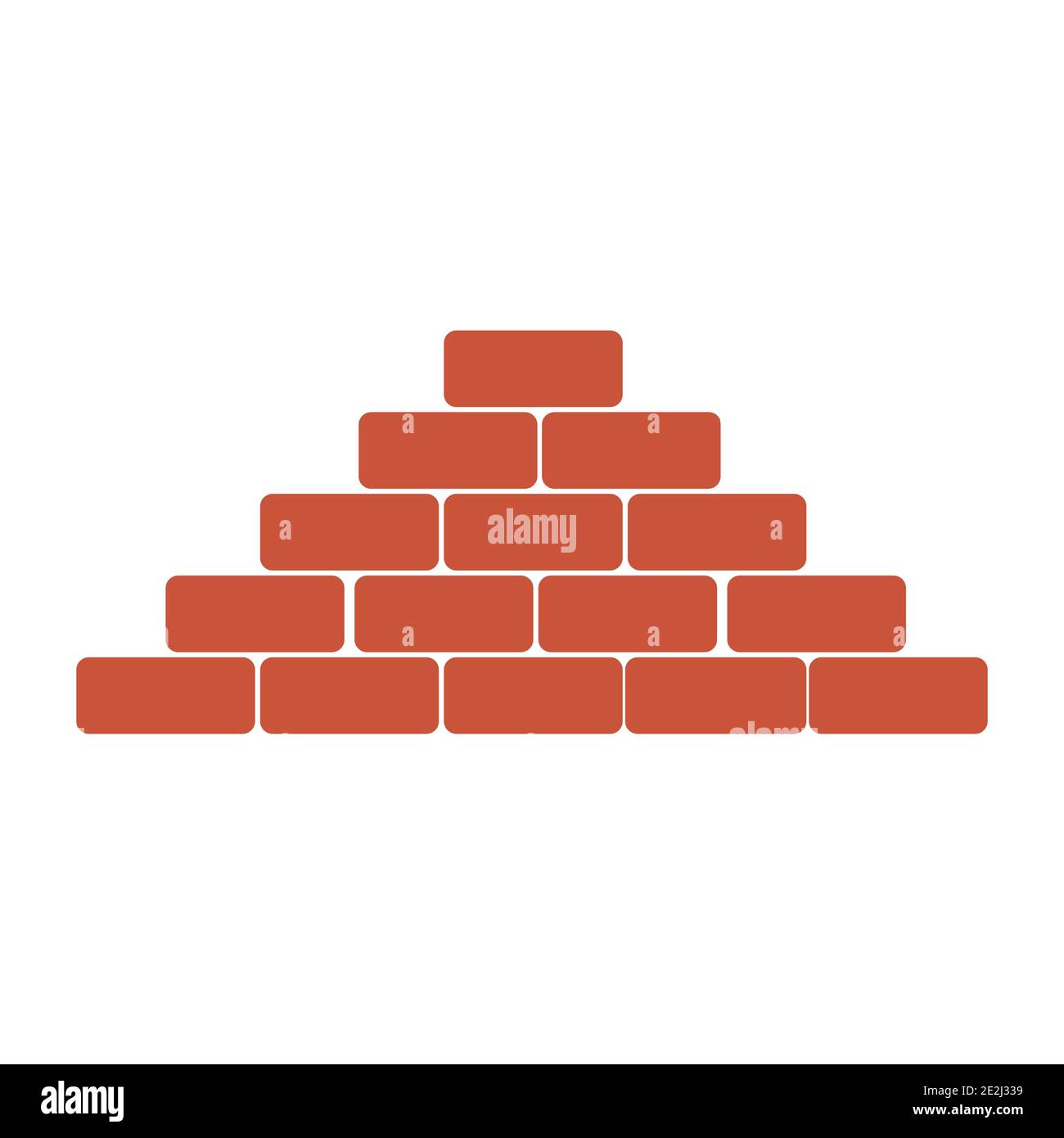 pyramid, brick wall. Colored icon. Vector illustration isolated on ...