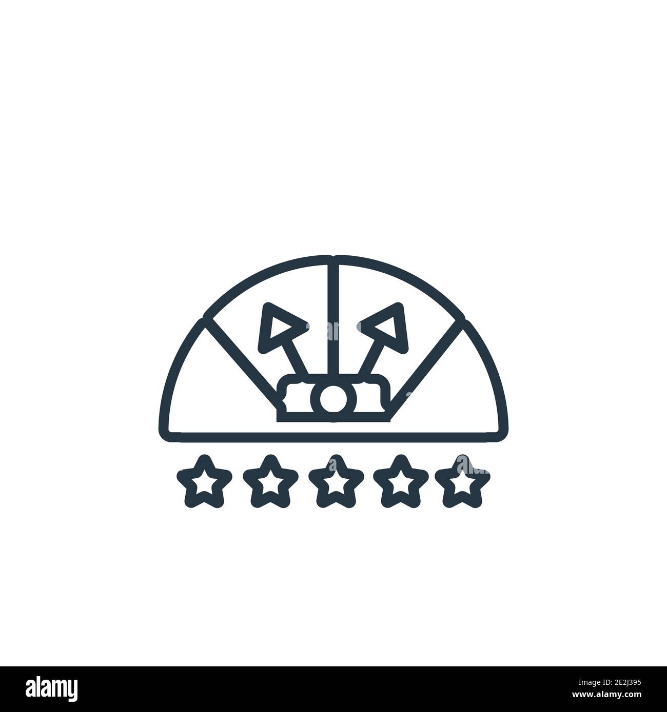 Credit rating outline vector icon. Thin line black credit rating icon ...