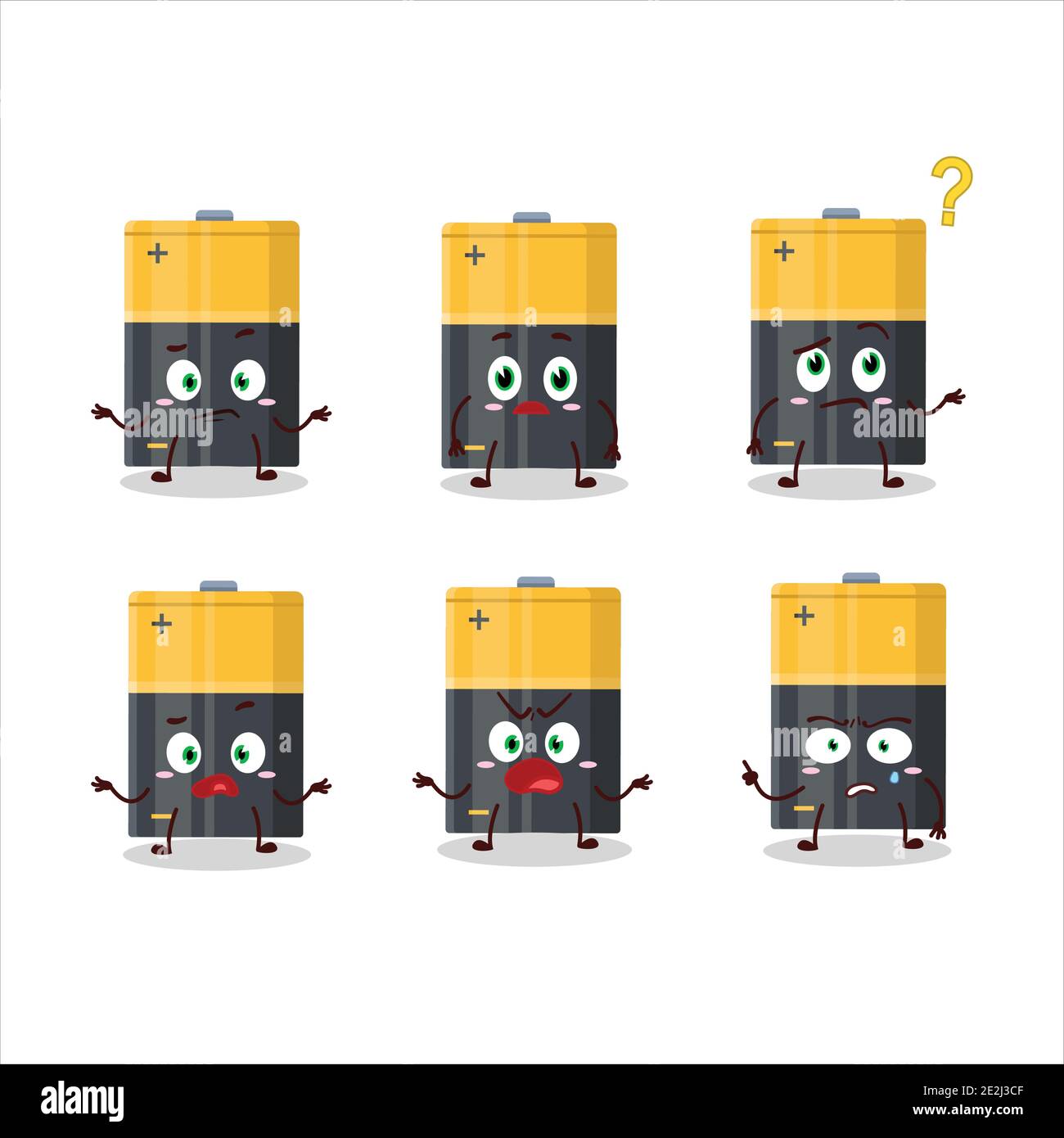 Cartoon character of power battery with what expression. Vector ...
