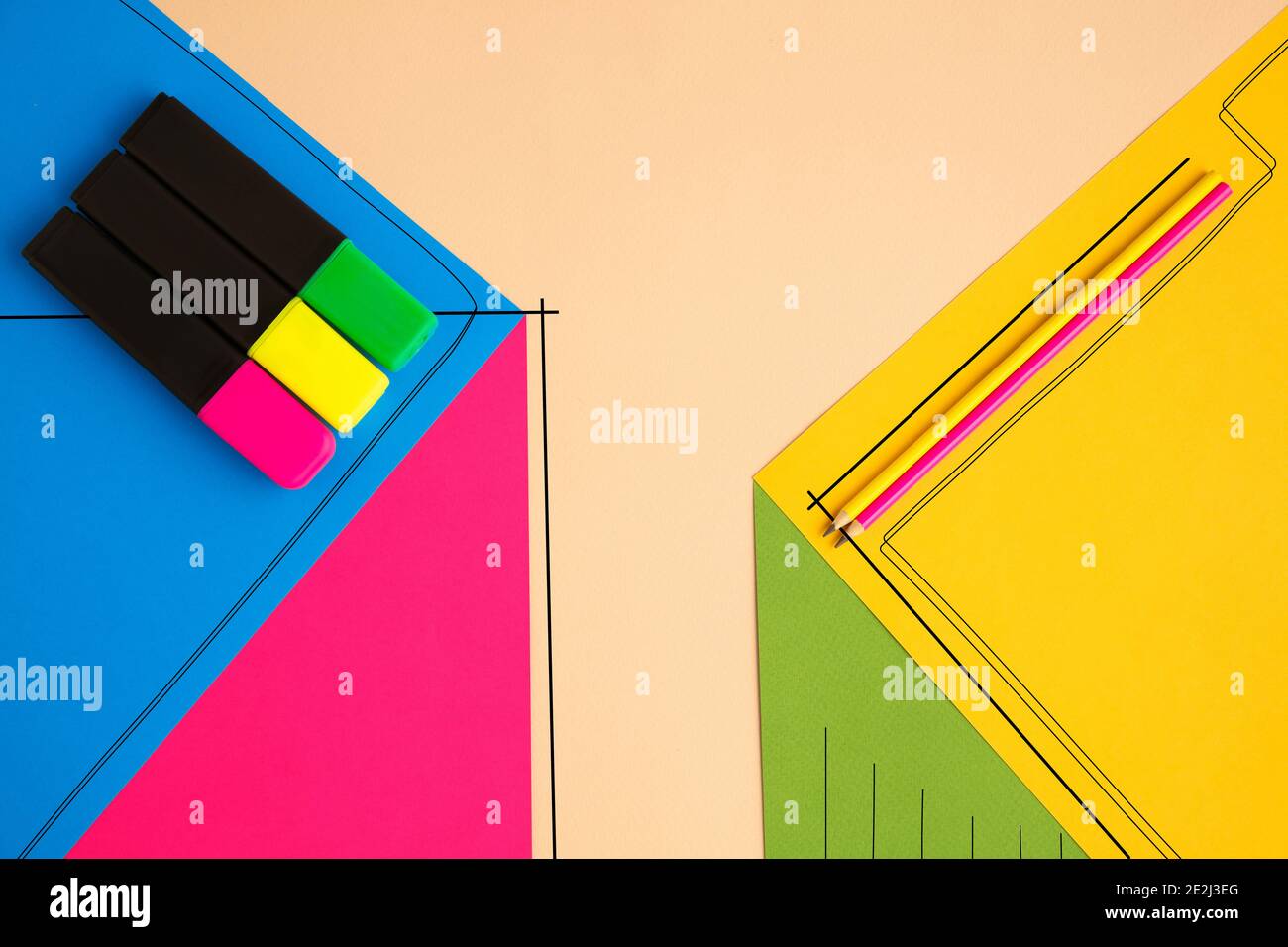 Popstar. Stationery in bright pop colors with visual illusion effect ...