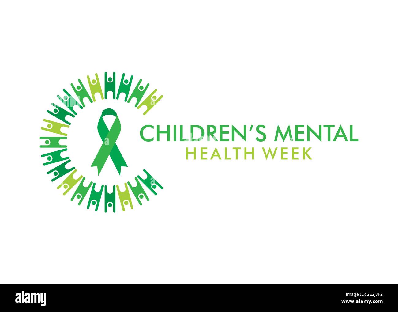 vector illustration of children's mental health week poster design ...