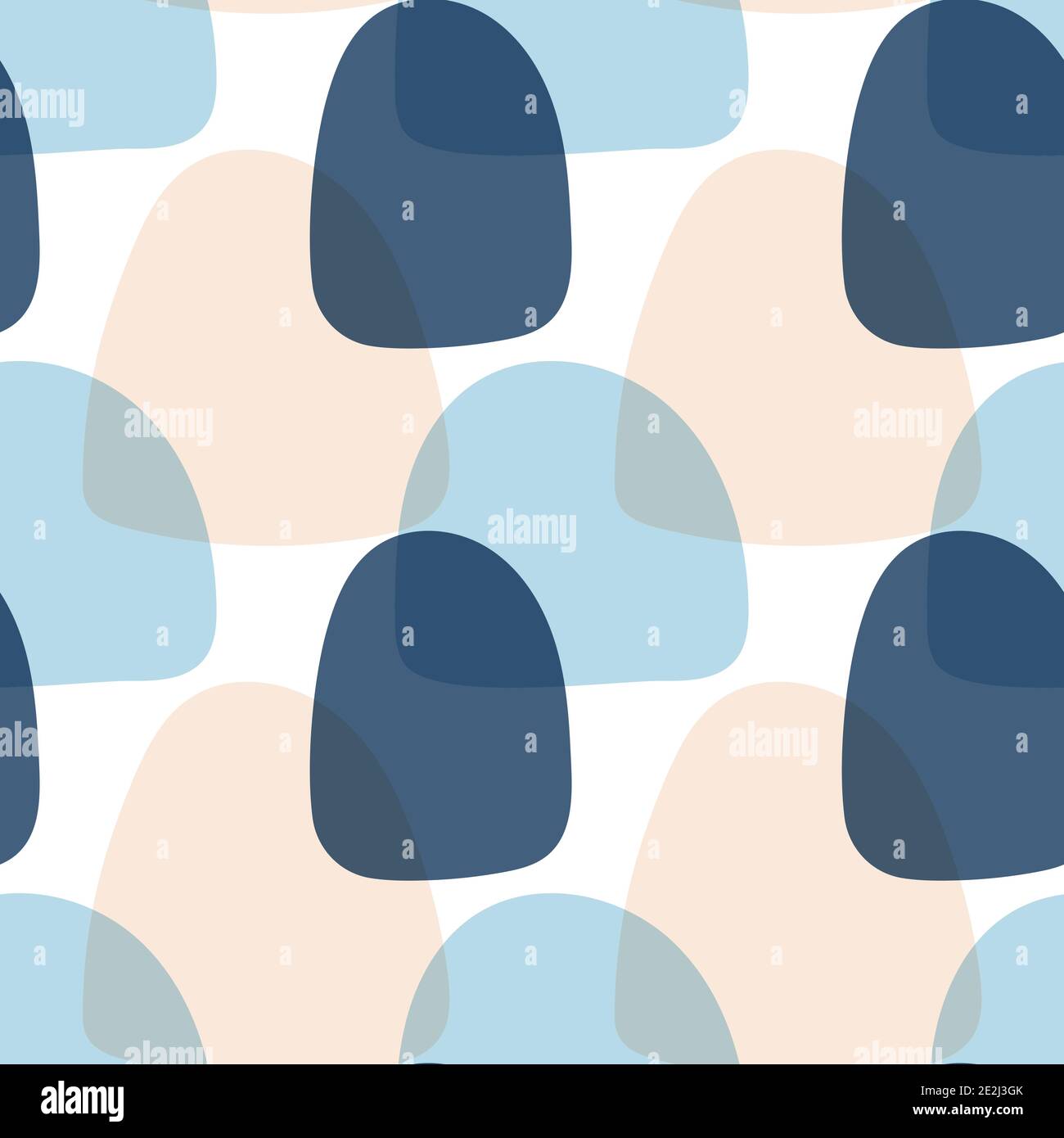 Overlapping rounded shapes seamless pattern. Neutral colors. Vector ...