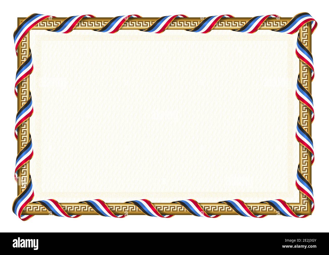 Horizontal frame and border with Antigua and Barbuda flag, template ...