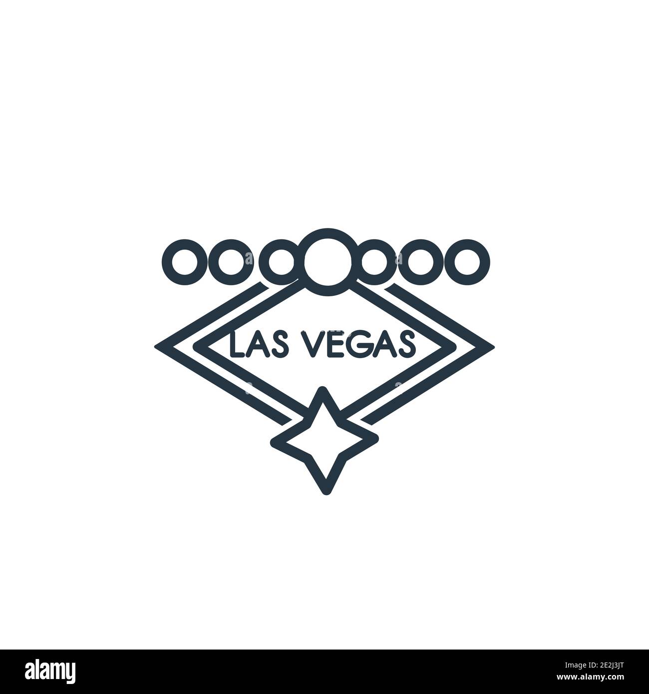 Las vegas outline vector icon. Thin line black las vegas icon, flat ...