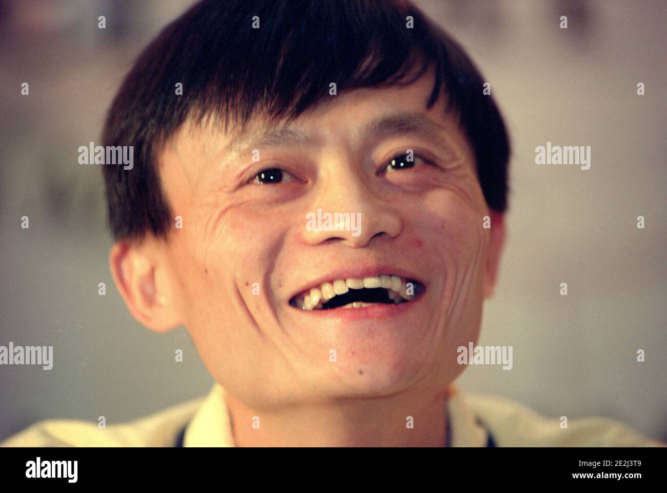 Jack Ma, the co-founder of Alibaba Group, attends a news conference ...