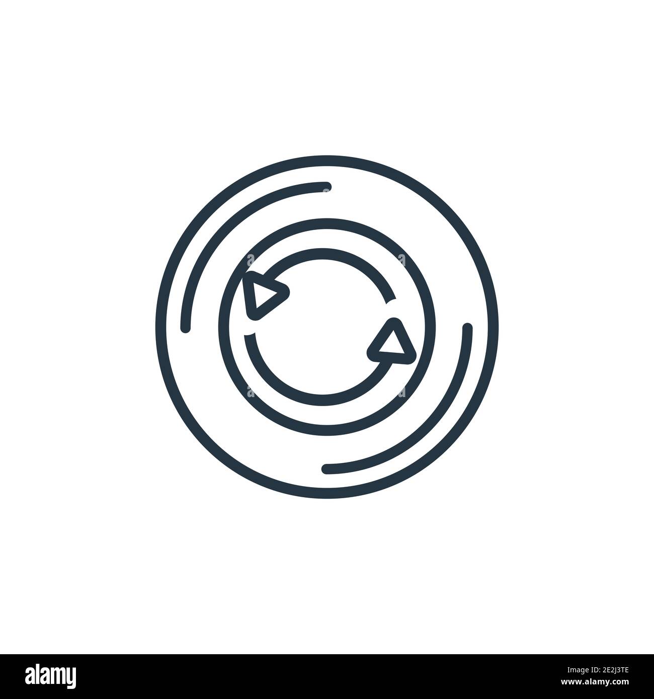 Update outline vector icon. Thin line black update icon, flat vector ...