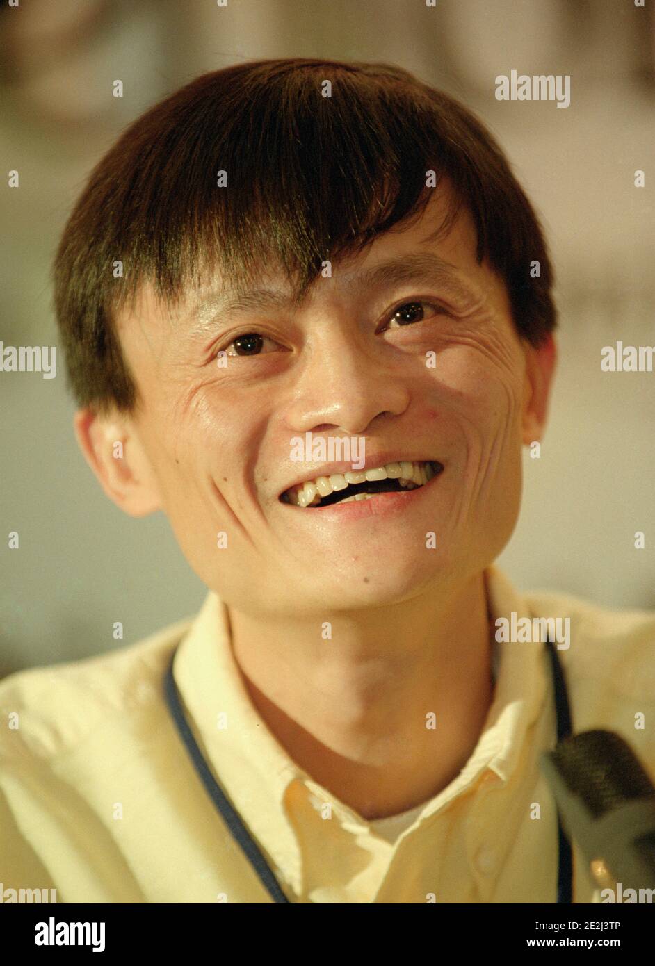 Jack Ma, the co-founder of Alibaba Group, attends a news conference ...