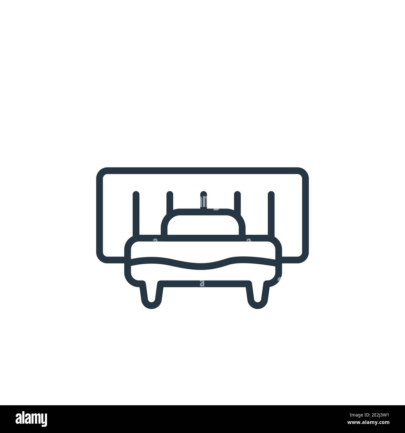 Single bed outline vector icon. Thin line black single bed icon, flat ...