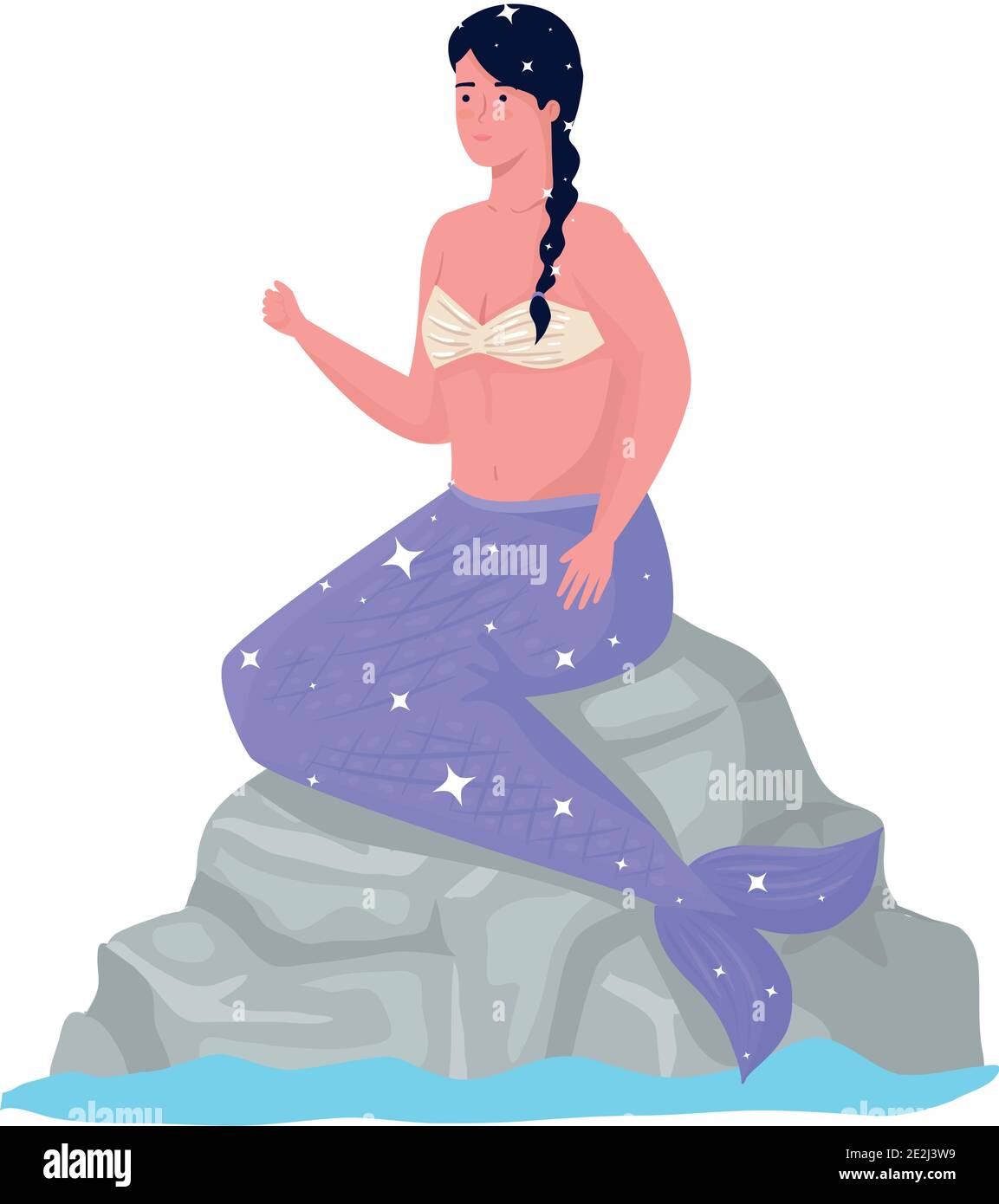 Fairytale mermaid girl cartoon vector design Stock Vector Image & Art ...