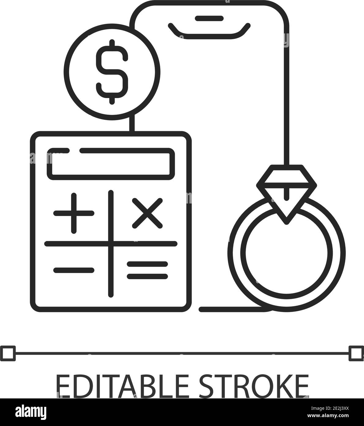 Price calculation linear icon Stock Vector Image & Art - Alamy