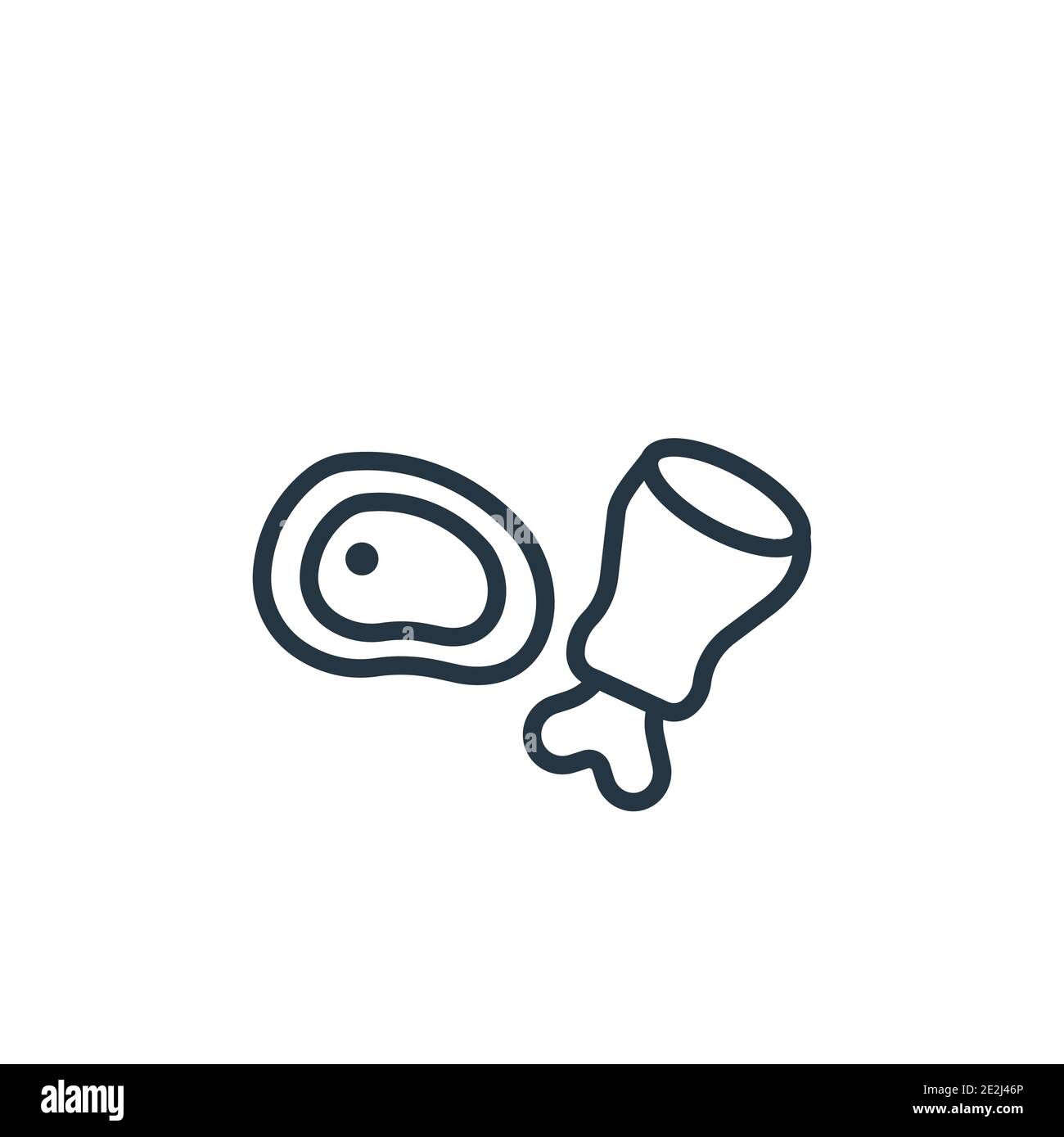 Meat outline vector icon. Thin line black meat icon, flat vector simple ...