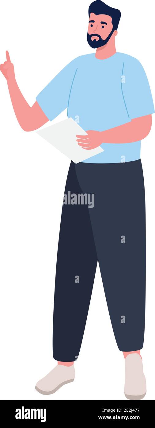 young man with paper document character Stock Vector Image & Art - Alamy