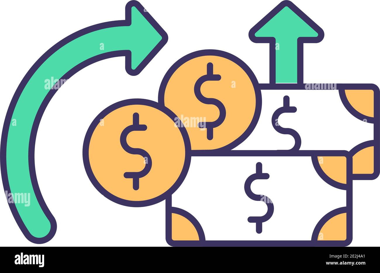 Increasing revenue in business RGB color icon Stock Vector Image & Art ...