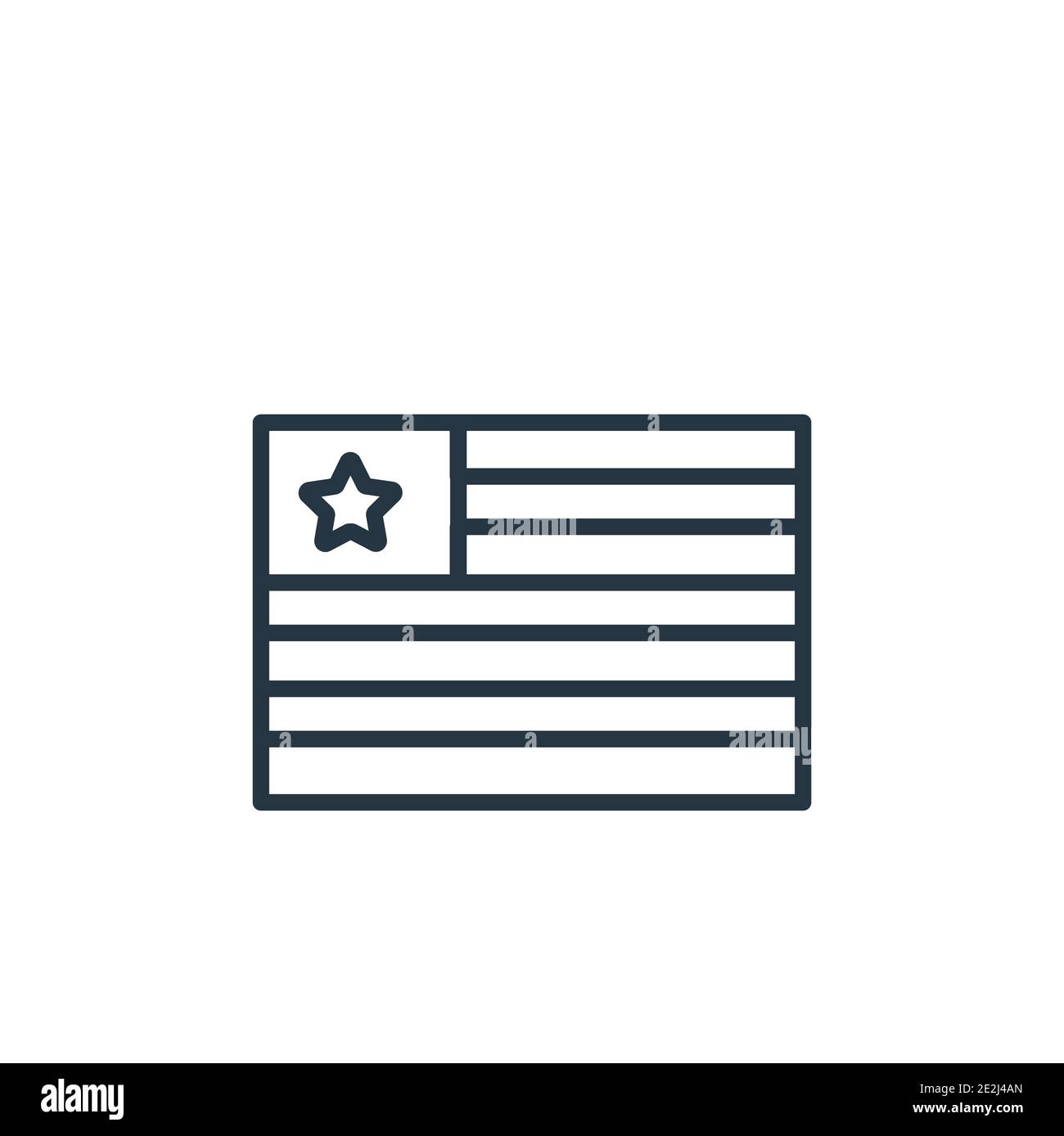 Square flag outline vector icon. Thin line black square flag icon, flat vector simple element ...