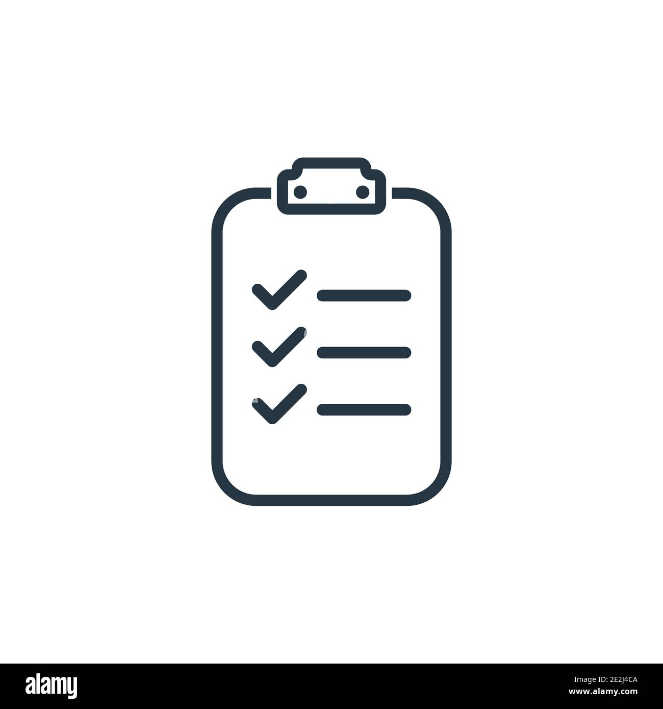 Checklist outline vector icon. Thin line black checklist icon, flat vector simple element ...