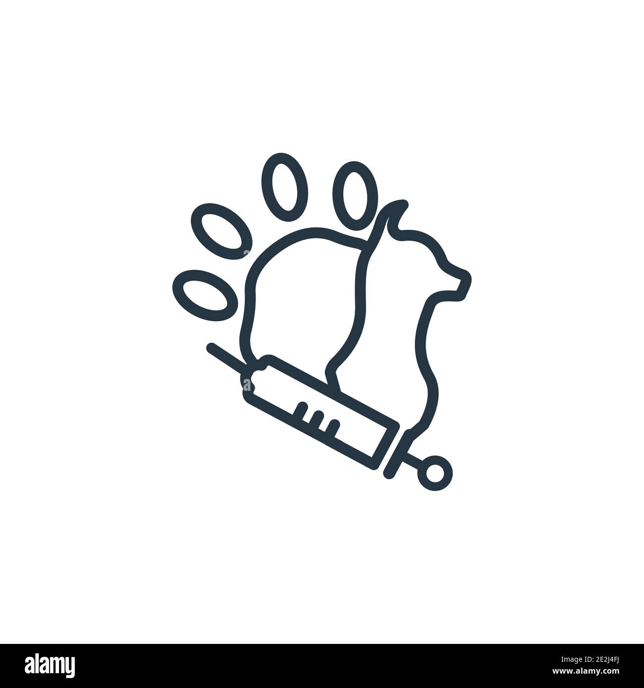 Veterinary outline vector icon. Thin line black veterinary icon, flat ...