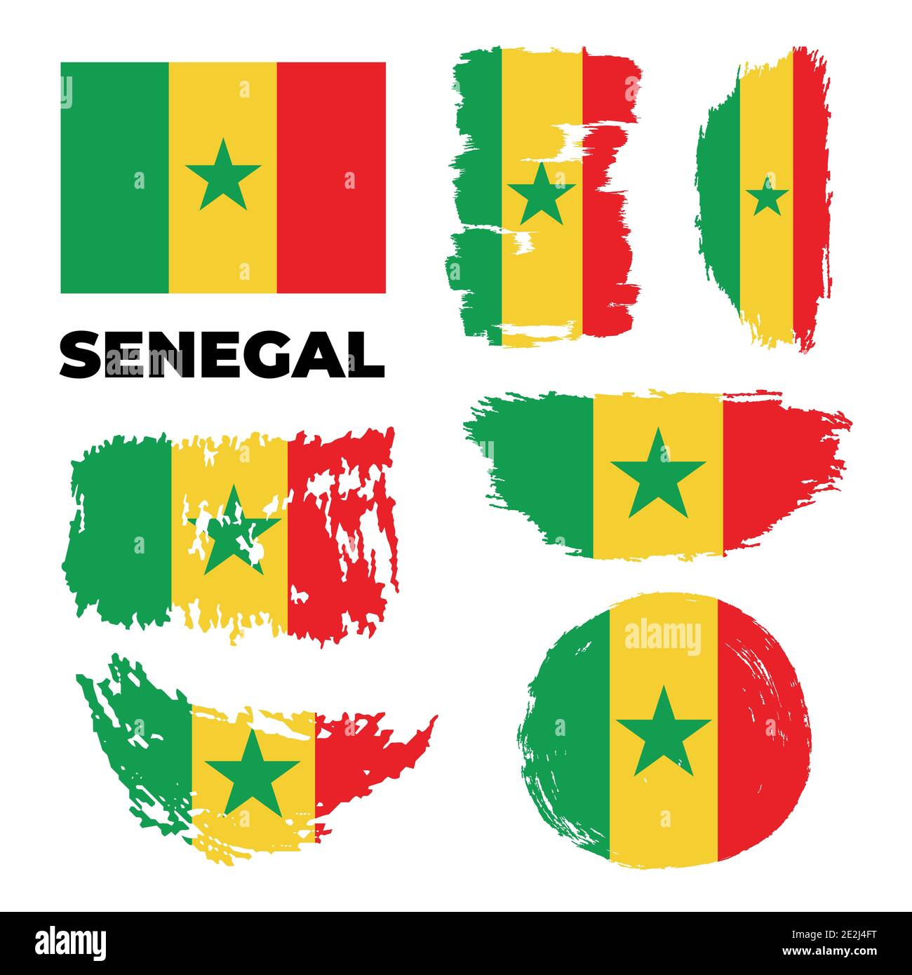 senegal flag. The national flag of senegal on a pole Stock Vector Image & Art - Alamy