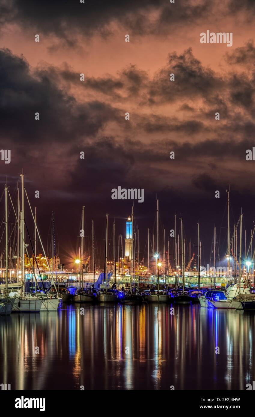 Genoa Harbor Lighthouse High Resolution Stock Photography and Images ...