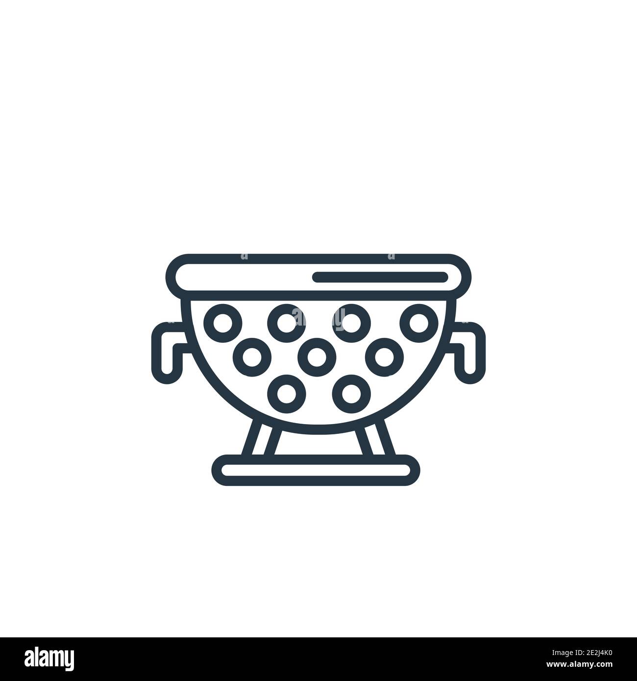Strainer outline vector icon. Thin line black strainer icon, flat ...