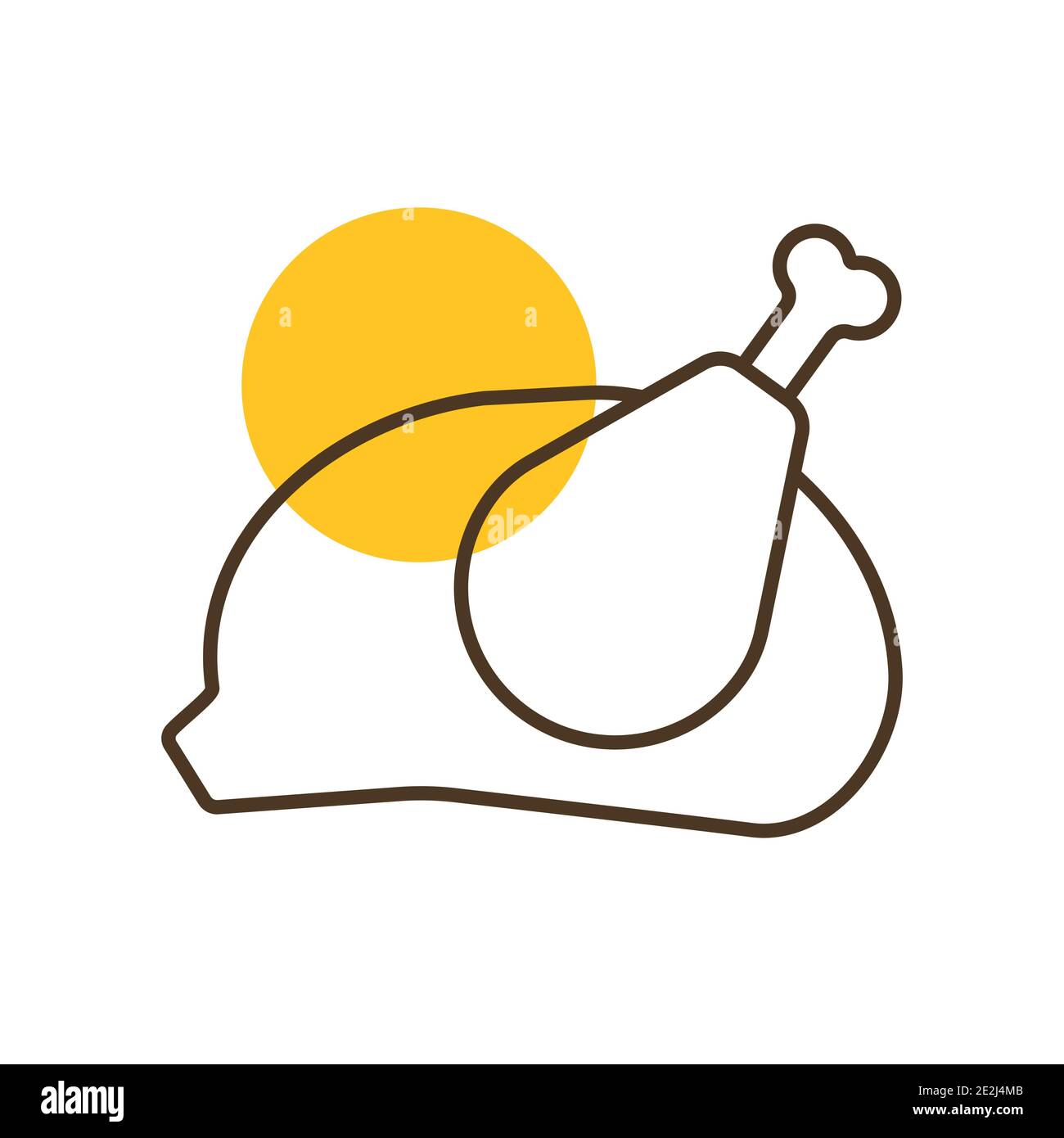 Whole roast chicken vector icon food meat. Barbecue and bbq grill sign ...