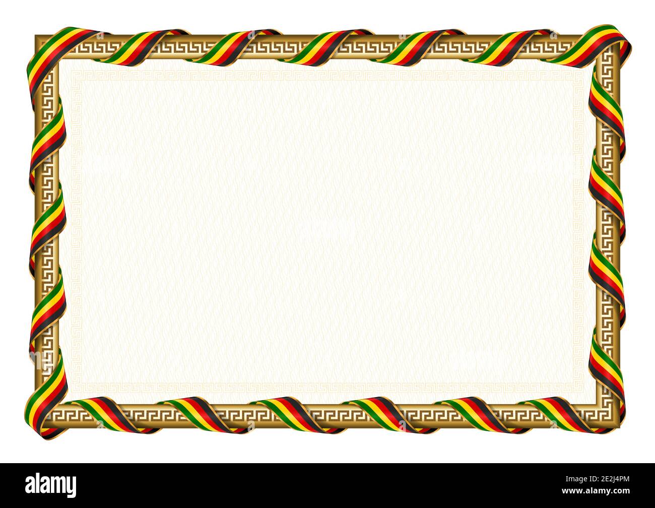 Horizontal frame and border with Zimbabwe flag, template elements for ...