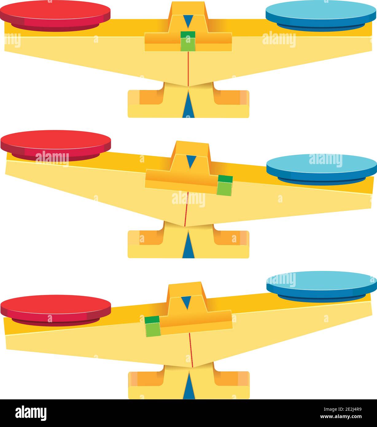 Set of empty balance scales isolated on white background illustration ...