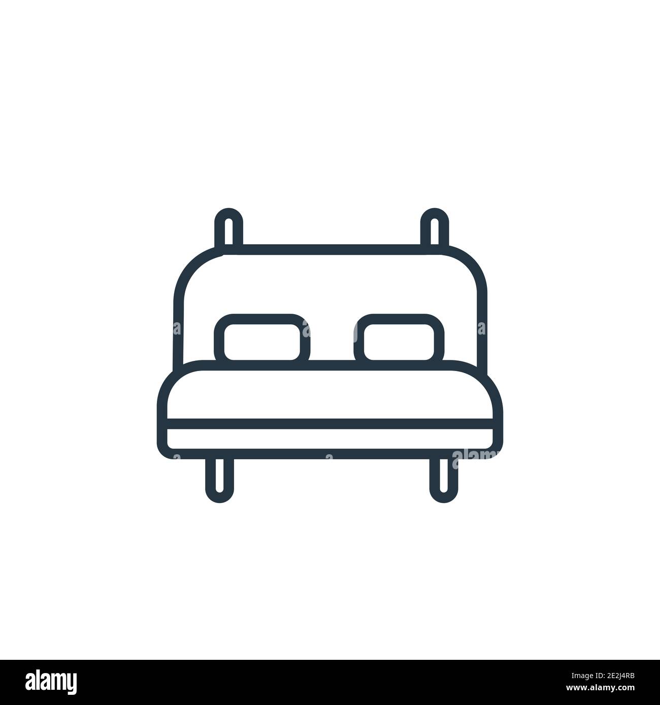 Double bed outline vector icon. Thin line black double bed icon, flat ...