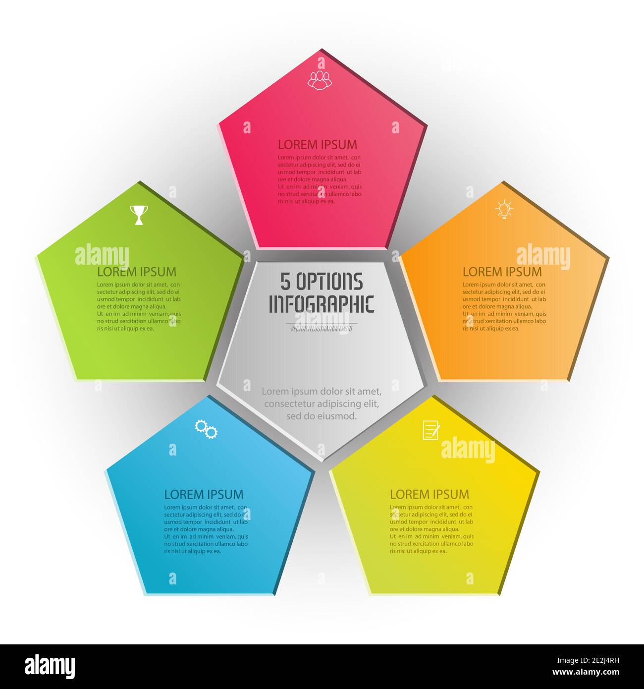 Pentagon infographic. The triangle diagram is divided into 5 parts ...
