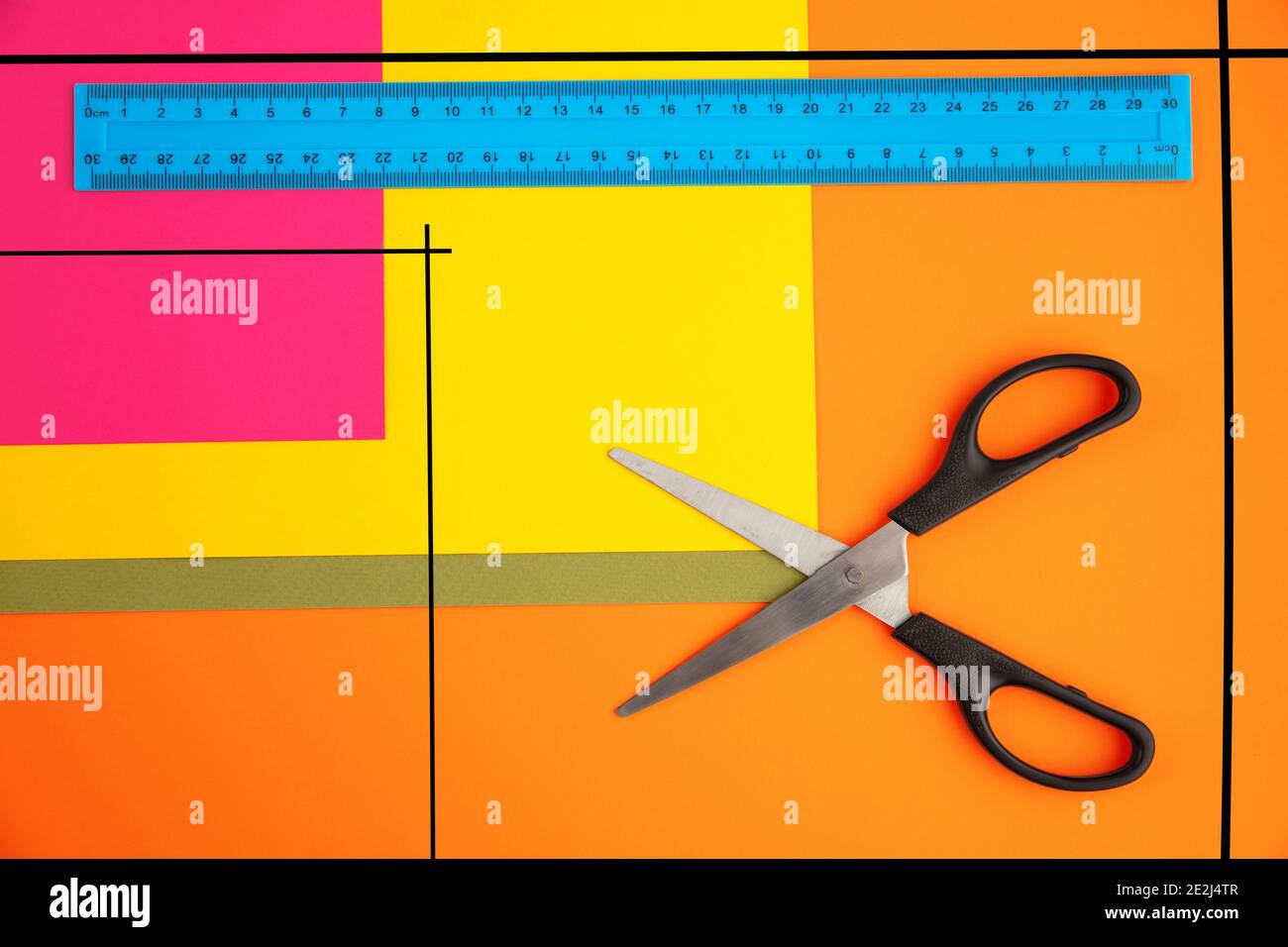 Right. Stationery in bright pop colors with visual illusion effect ...